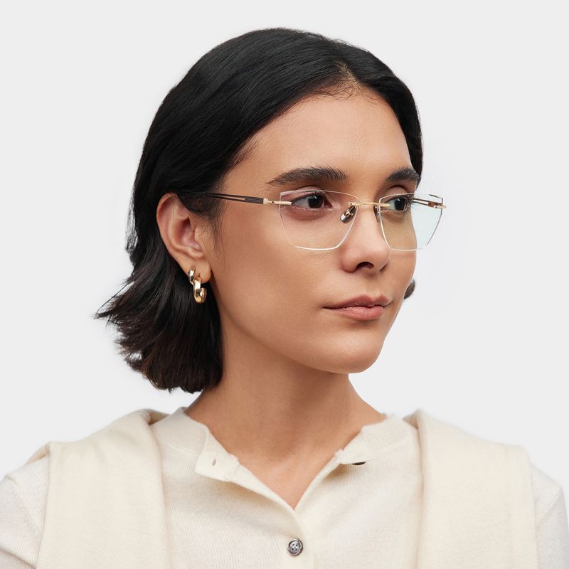 Ella Cat eye Gold Frame Eyeglasses for Woman| ZEELOOL