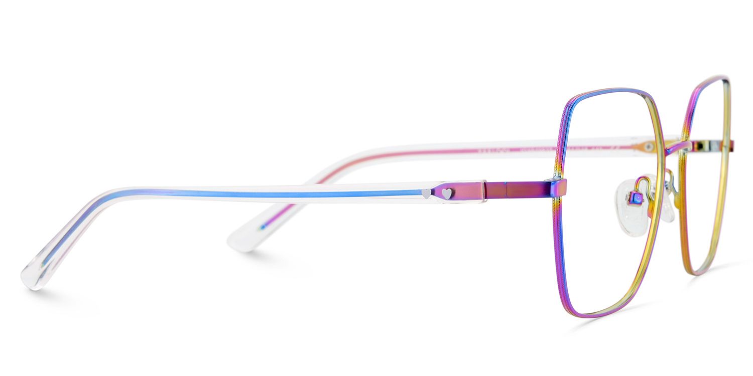 Iridescent Glasses For Women With Transparent Temples