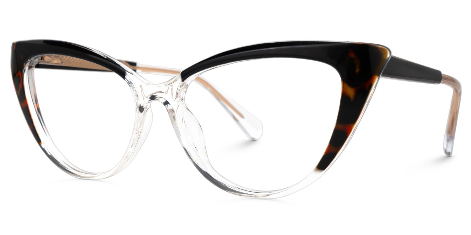Cateye Sawida Two-Tone Glasses deals -Zeelool Glasses