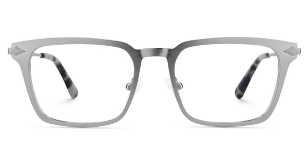 Silver Metal Frame Glasses With A Rectangle Shape