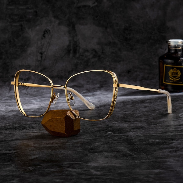 Butterfly Gold Glasses With Gillter on the Sides