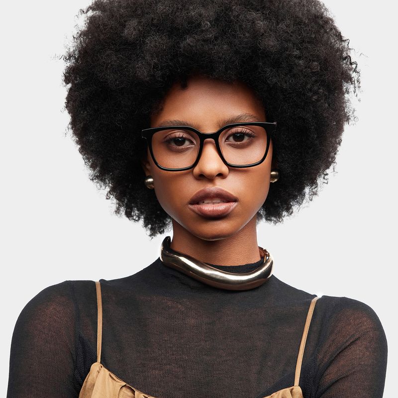 Freya Black Frame Glasses with Square Frame Online | ZEELOOL