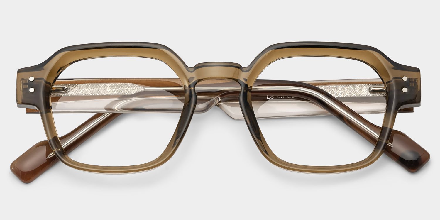Joy Brown Frame Glasses with Geometric Frame Online | ZEELOOL