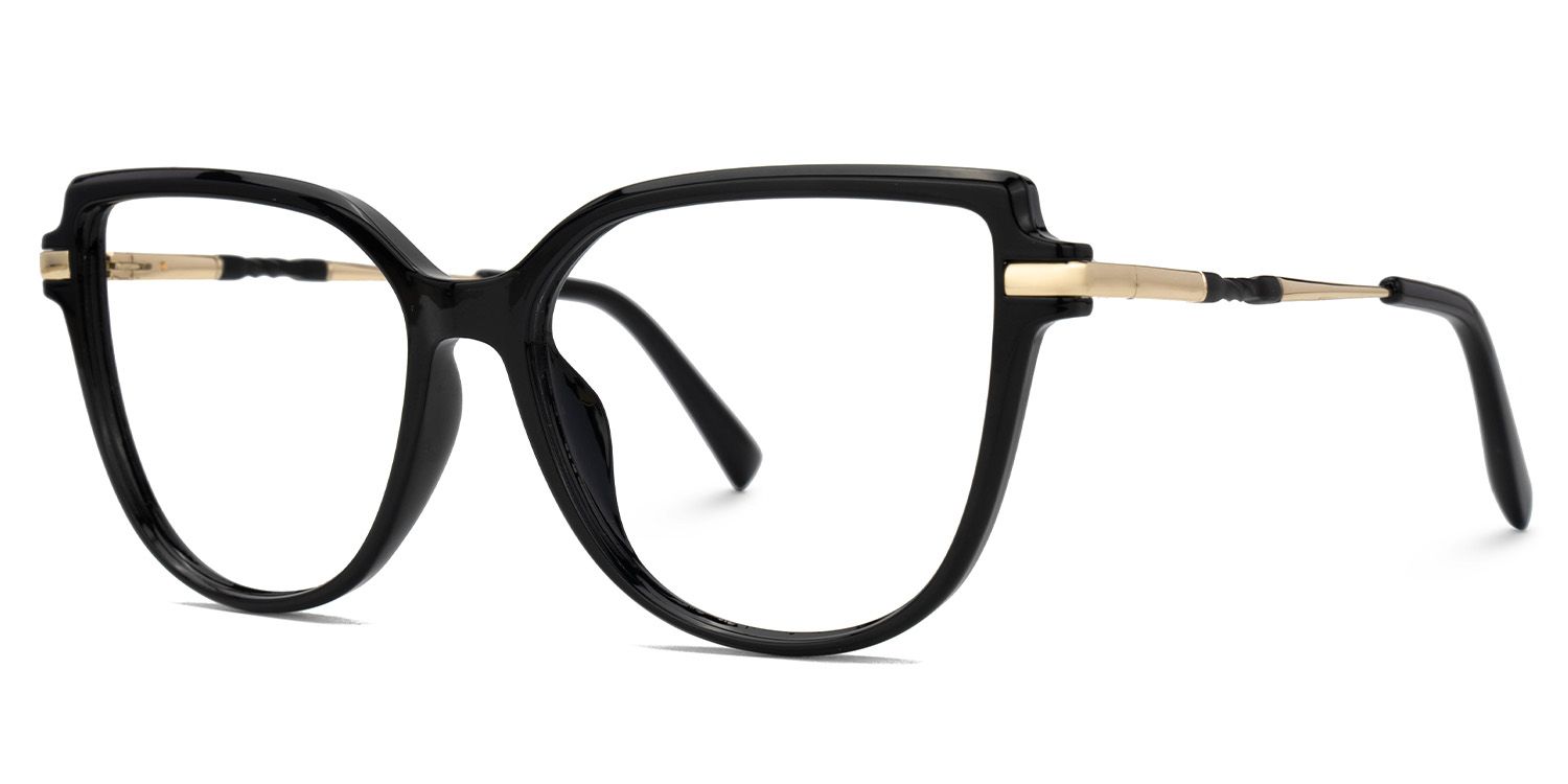 Eisan Thin black Glasses in Cateye Design | Zeelool