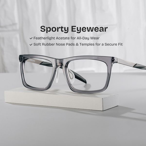 Ease Gray Frame Glasses with Rectangle Frame Online | ZEELOOL