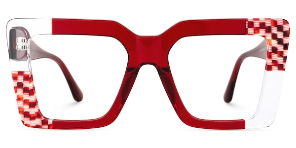 Shamika Big Red Frame Glasses with Rectangle Frames | Zeelool