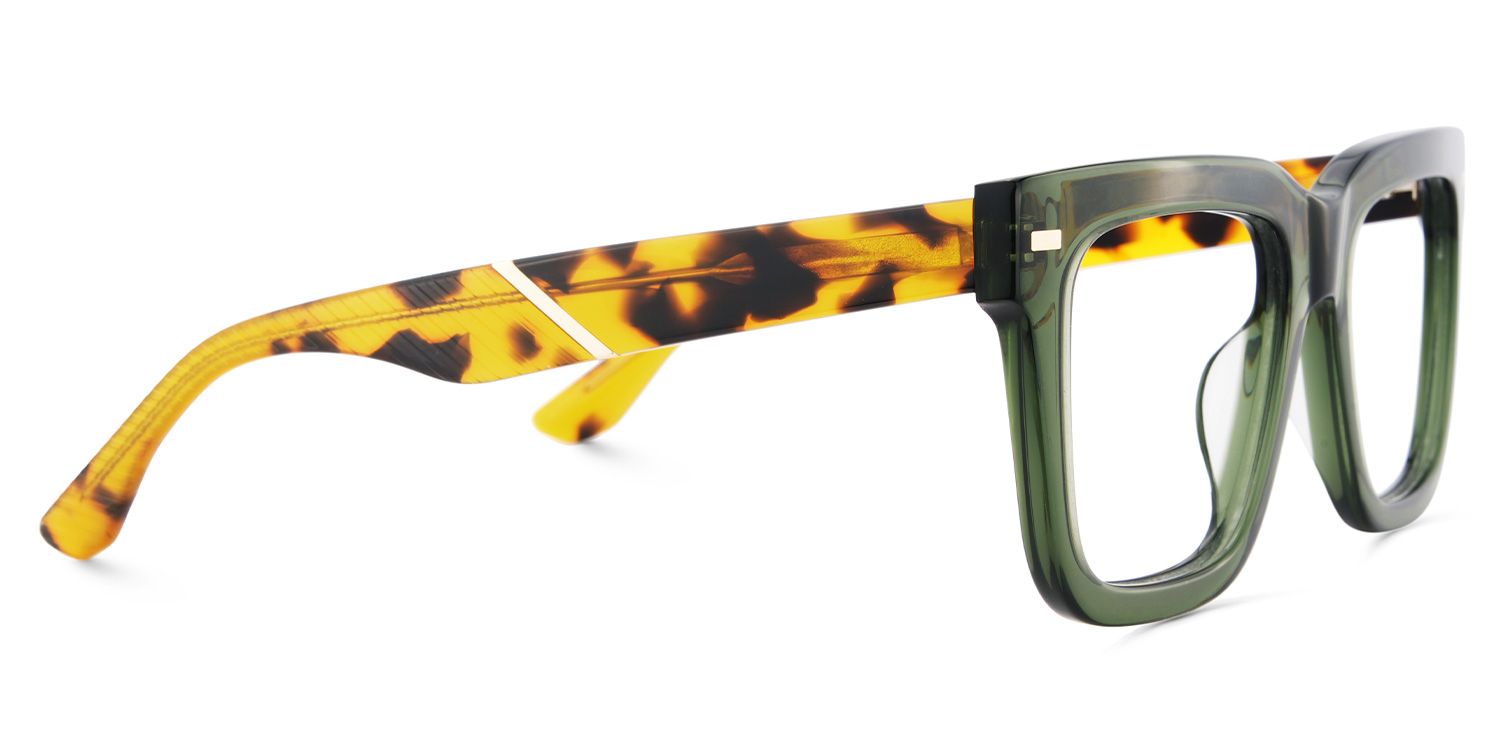 Thick Green Frame Glasses For Men