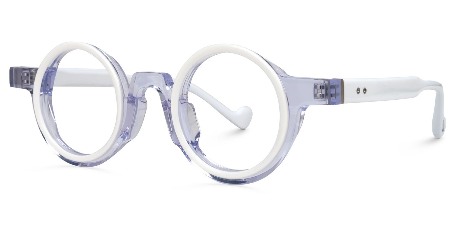 Round Glanton White Glasses deals -Zeelool Glasses