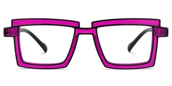 CyberPunk Zephyr Glasses in Purple Rectangle Design