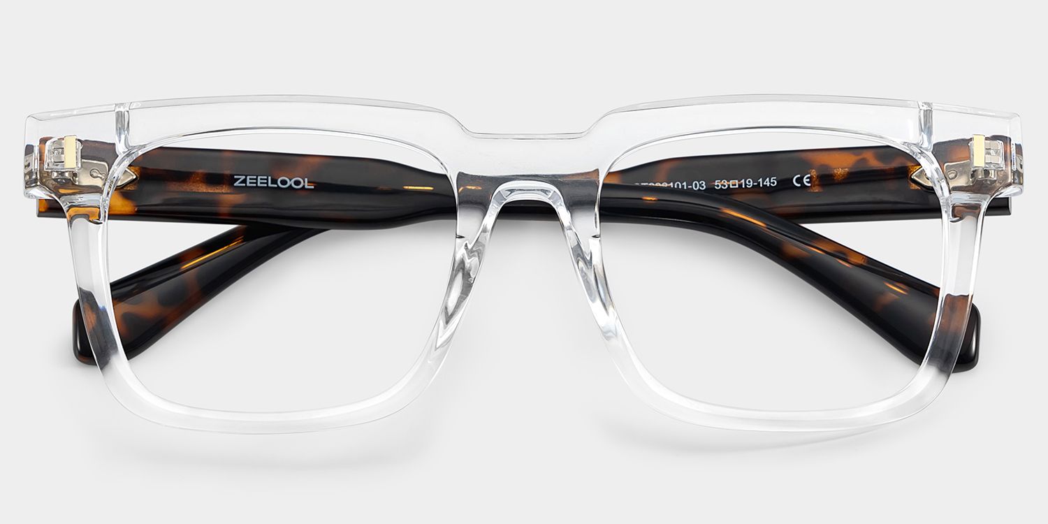 Connor transparent full rim rectangle eyeglasses Online | ZEELOOL