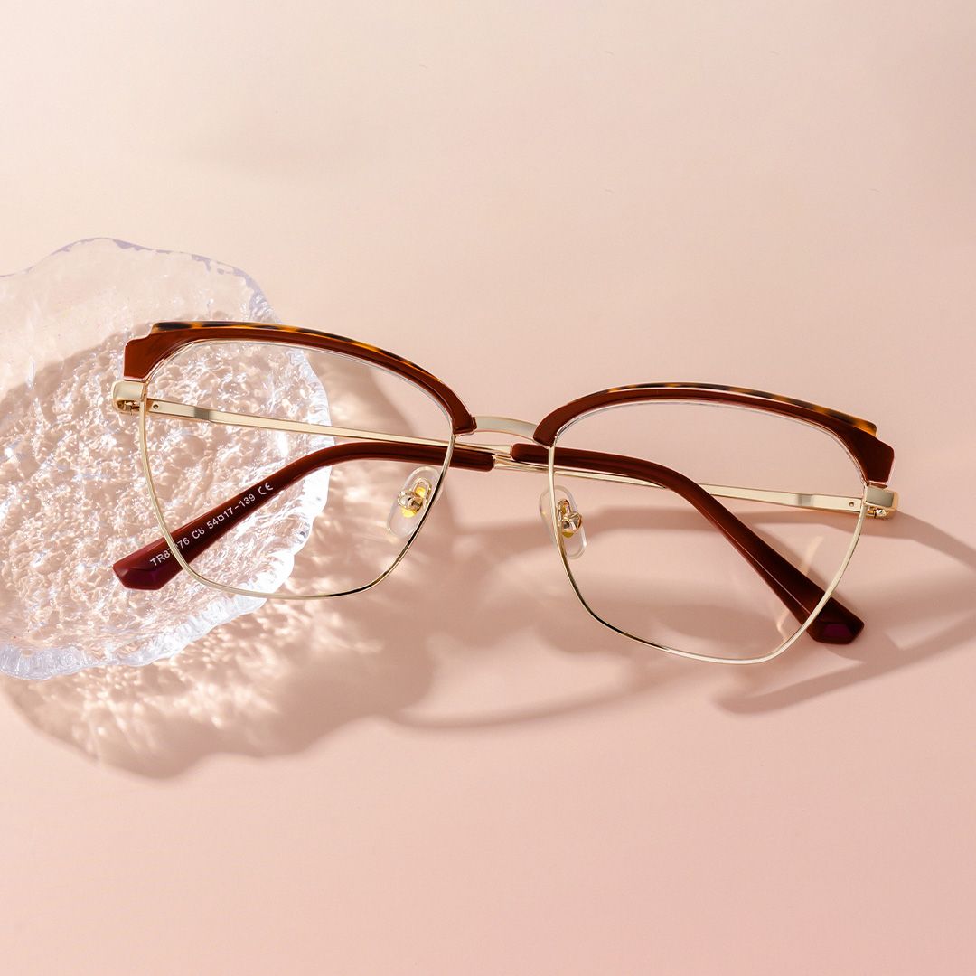 Phoebe Browline Red Frame Eyeglasses for Woman| ZEELOOL