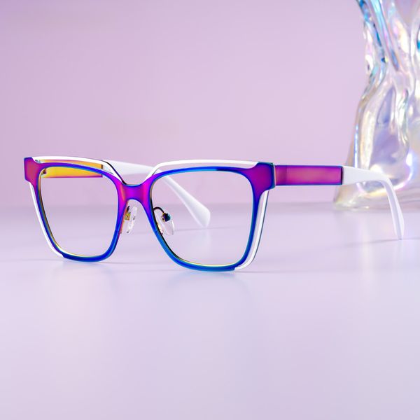 Designer Square Frame Glasses With Metal Material | Zeelool