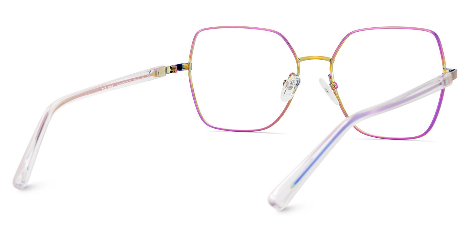 Iridescent Glasses For Women With Transparent Temples
