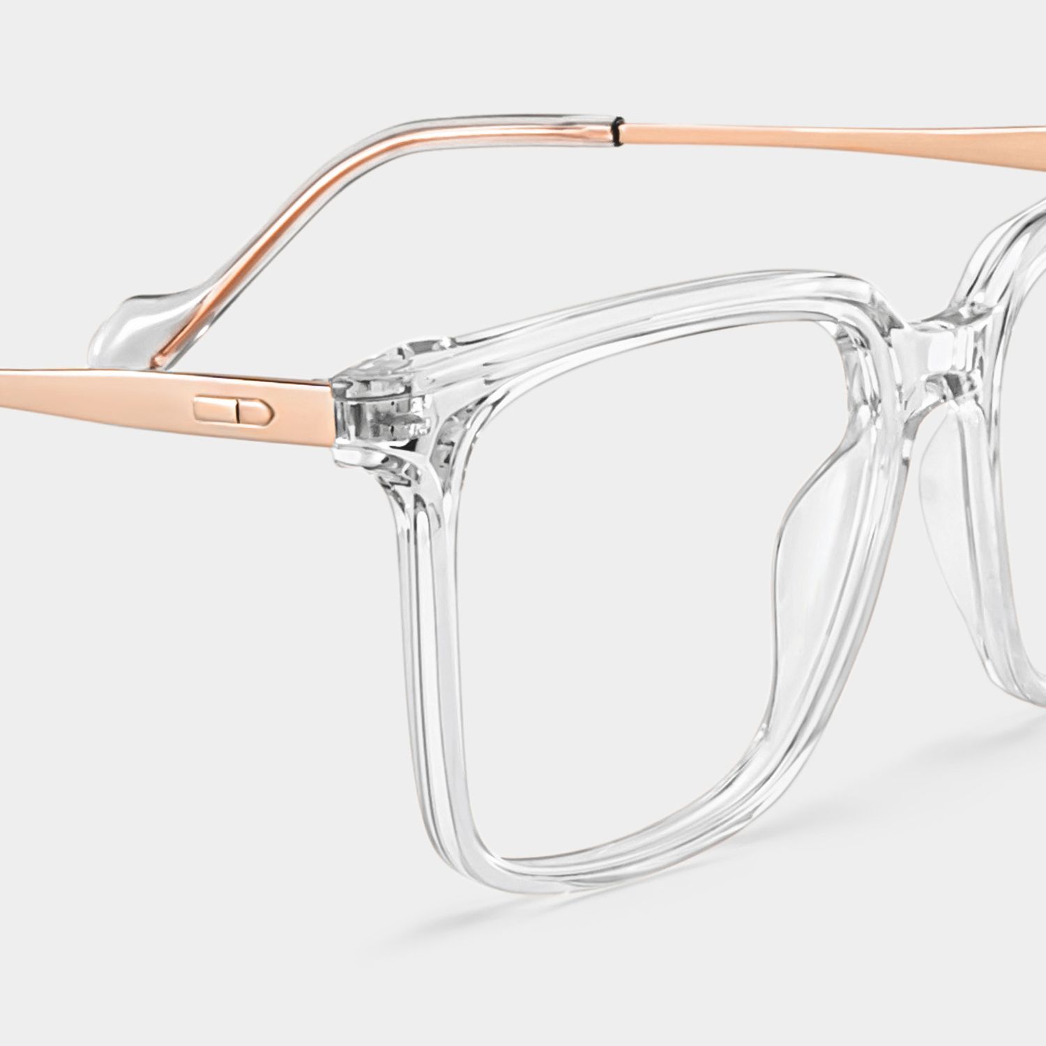 Thin Crystal Frame Glasses With Square Shape