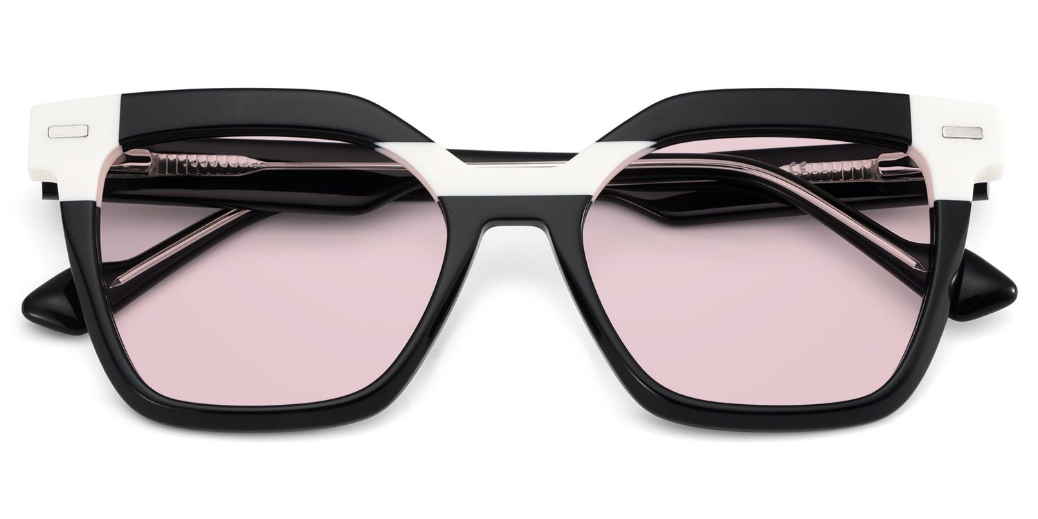 Black White Square Frame Glasses - Pinette on Sale | Zeelool