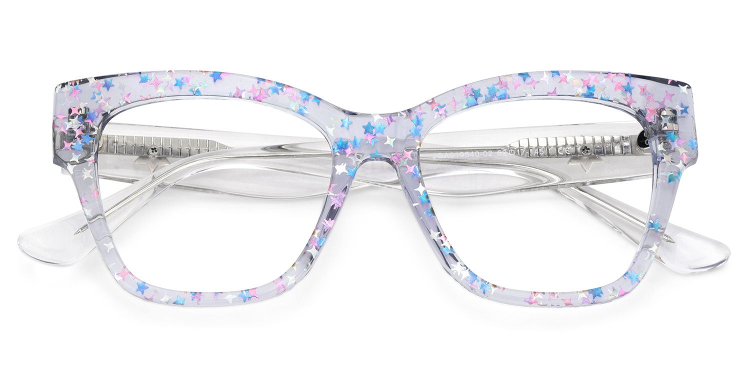 Full Rim Square Frame With Shiny Stars Decorated