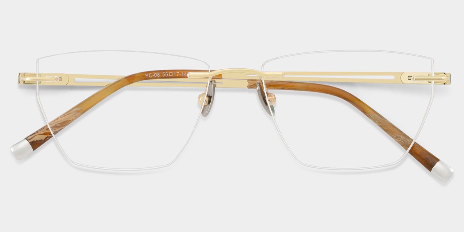 Ella Cat eye Gold Frame Eyeglasses for Woman| ZEELOOL