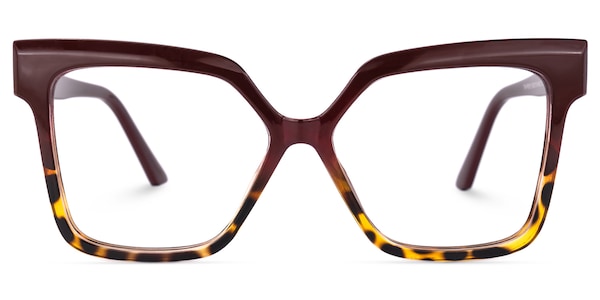 Square Eboney Two-Tone Glasses deals -Zeelool Glasses