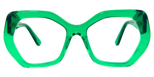 Vickie Geometric Green Glasses | Zeelool Glasses