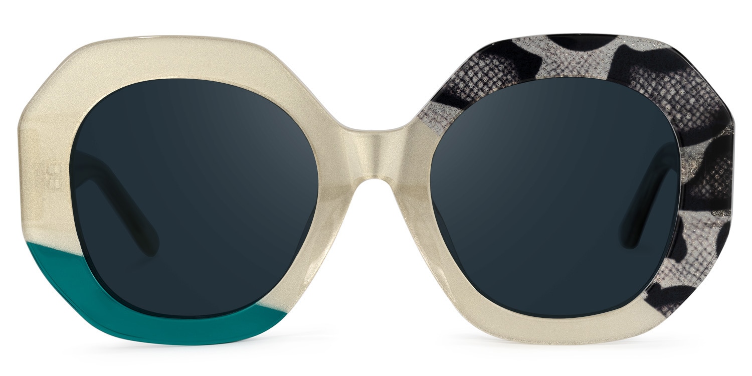 Kinkle Geometric Snake-Skin Sunglasses | Zeelool Glasses