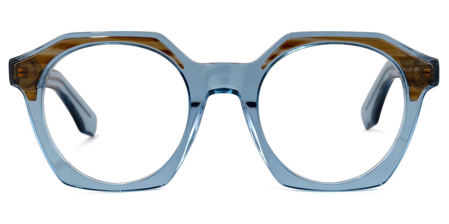 Occeus Geometric Light-Blue Glasses | Zeelool Glasses