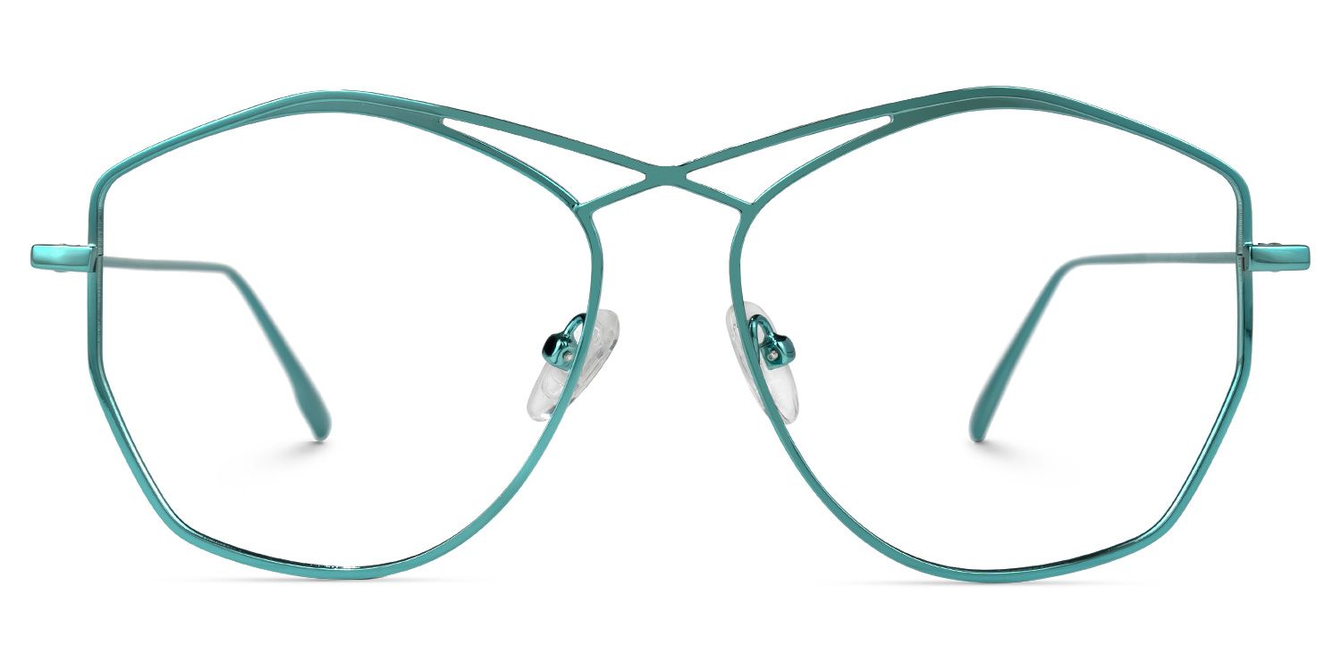 Raven Geometric Green Glasses | Zeelool Glasses