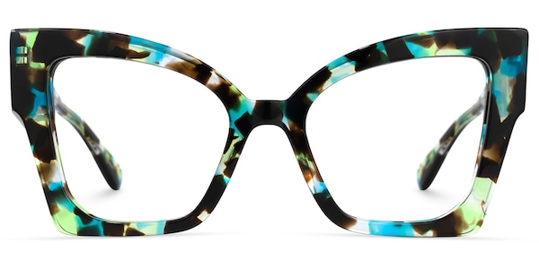 Kayan Cateye Green-Floral Glasses | Zeelool Glasses