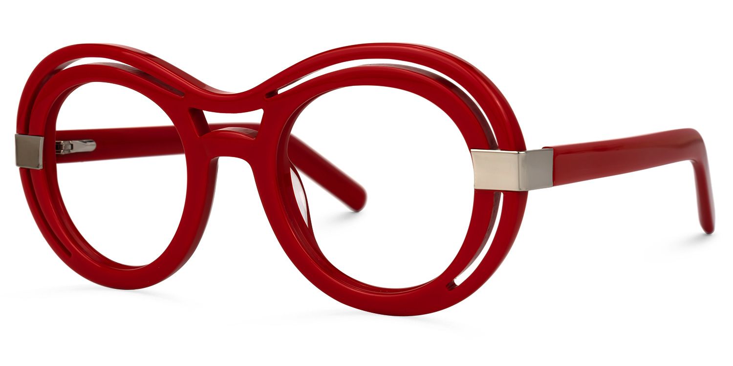 Texidor Round Red Glasses | Zeelool Glasses