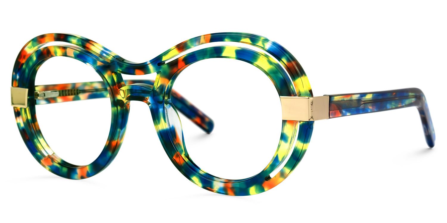 Texidor Round Blue-Tortoise Glasses | Zeelool Glasses