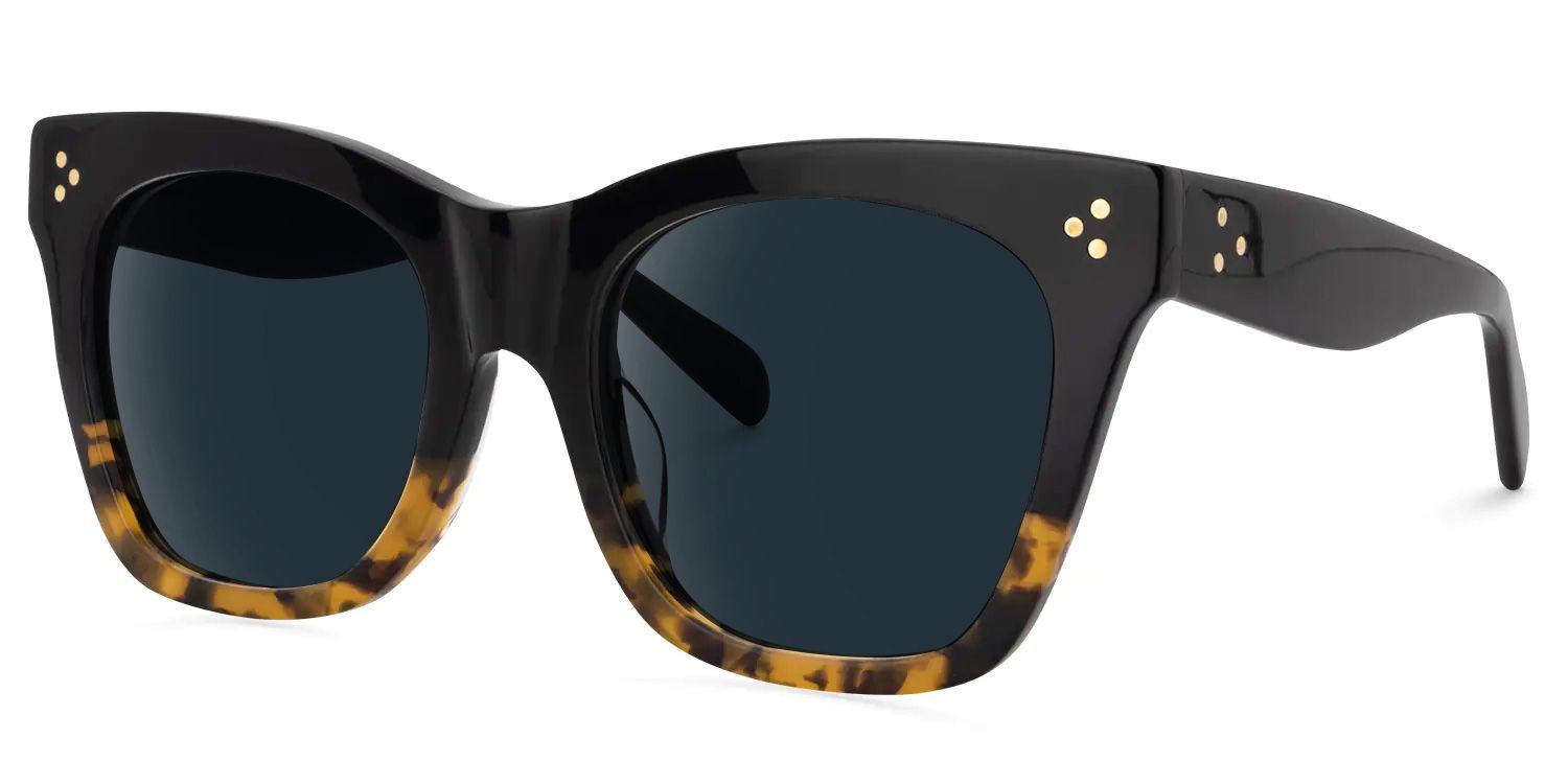 Tandy Rectangle Sunglasses with Tortoise Frames