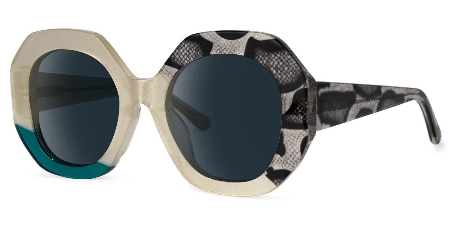 Kinkle Geometric Snake-Skin Sunglasses | Zeelool Glasses