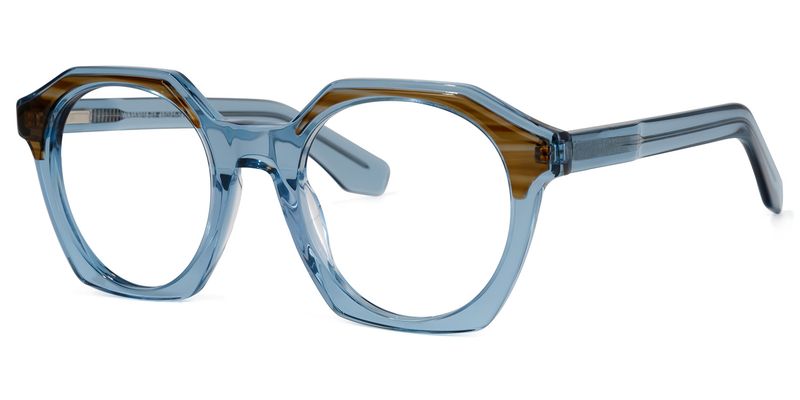Occeus Geometric Light-Blue Glasses | Zeelool Glasses