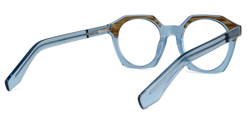 Occeus Geometric Light-Blue Glasses | Zeelool Glasses