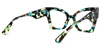 Kayan Cateye Green-Floral Glasses | Zeelool Glasses
