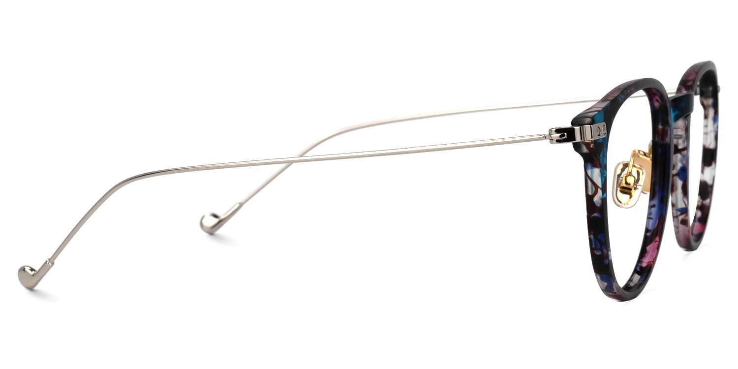 Maruchy Round Blue-Floral Glasses | Zeelool Glasses