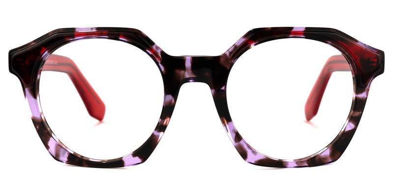 Occeus Geometric Purple-Tortoise Glasses | Zeelool Glasses