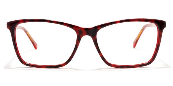Edison Rectangle Red Tortoise Glasses | Zeelool Glasses