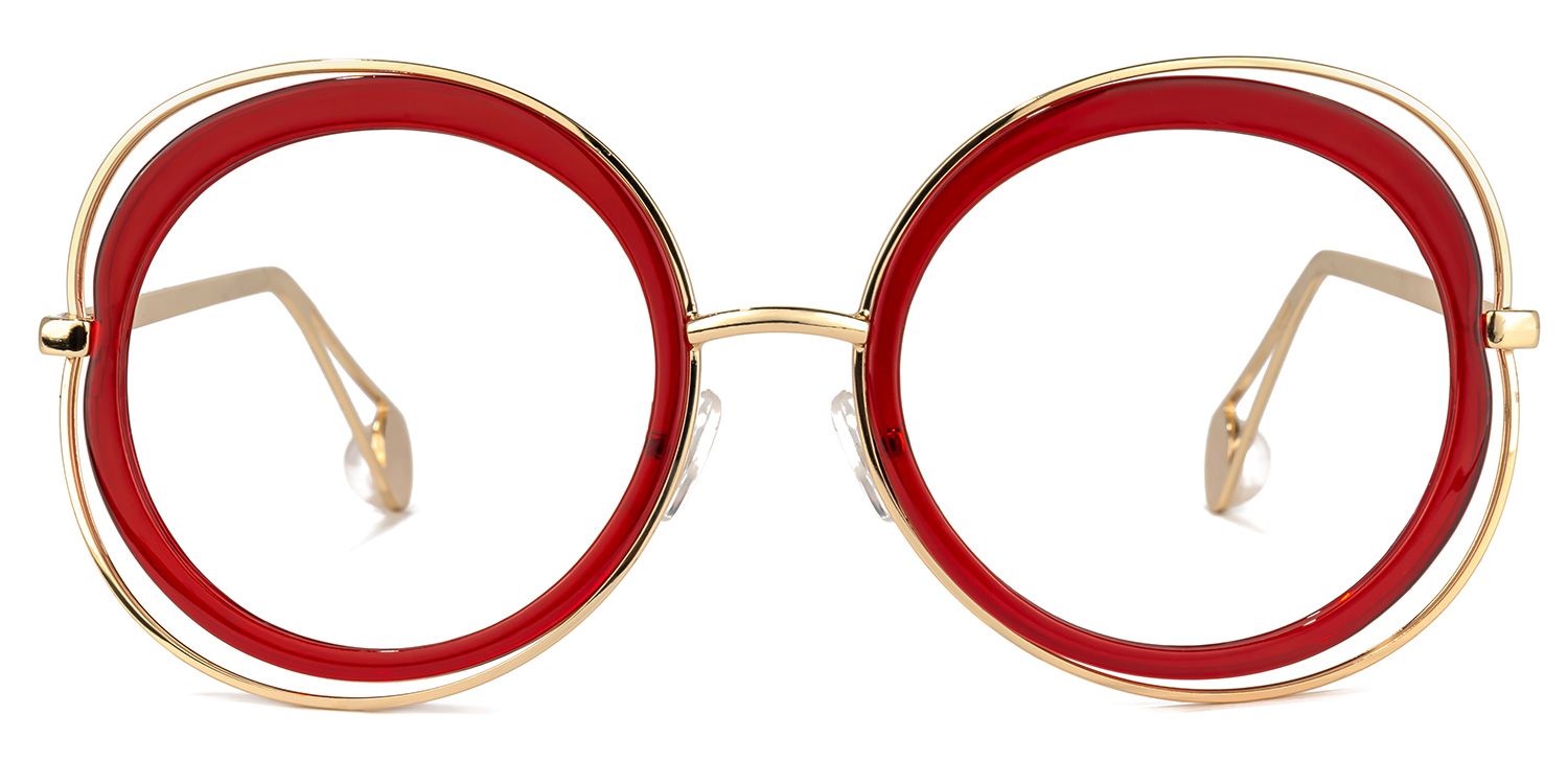Grenier Round Red Glasses | Zeelool Glasses