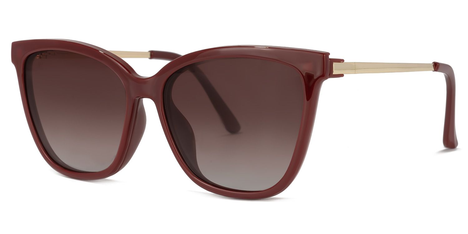 Tranika Cateye Dark-Red Glasses | Zeelool Glasses