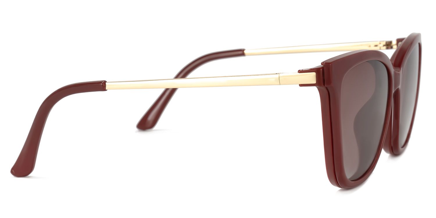 Tranika Cateye Dark-Red Glasses | Zeelool Glasses