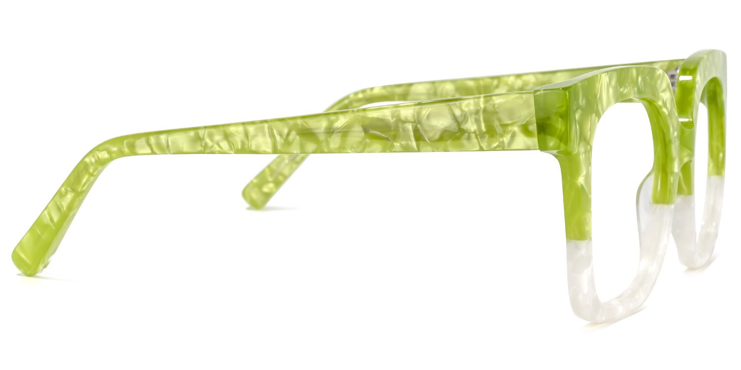 Dexter Square Green-White Glasses | Zeelool Glasses