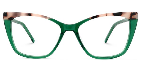 Florine Cateye Green Glasses | Zeelool Glasses