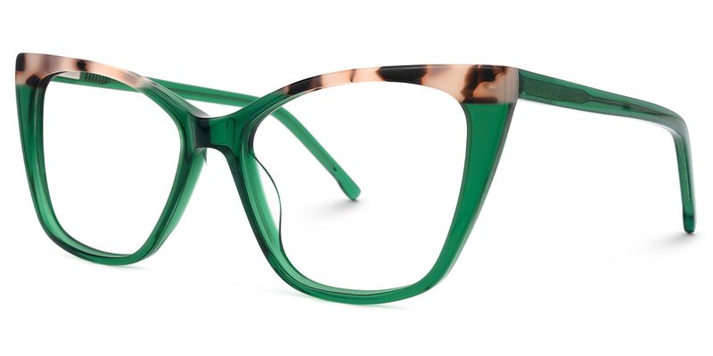 Florine Cateye Green Glasses | Zeelool Glasses