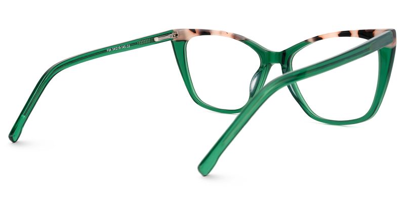 Florine Cateye Green Glasses | Zeelool Glasses