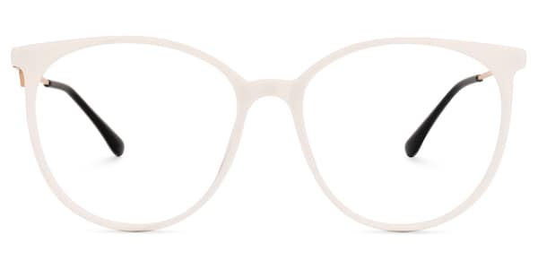 Chanty Round White Thin Frame Glasses | Zeelool Optical