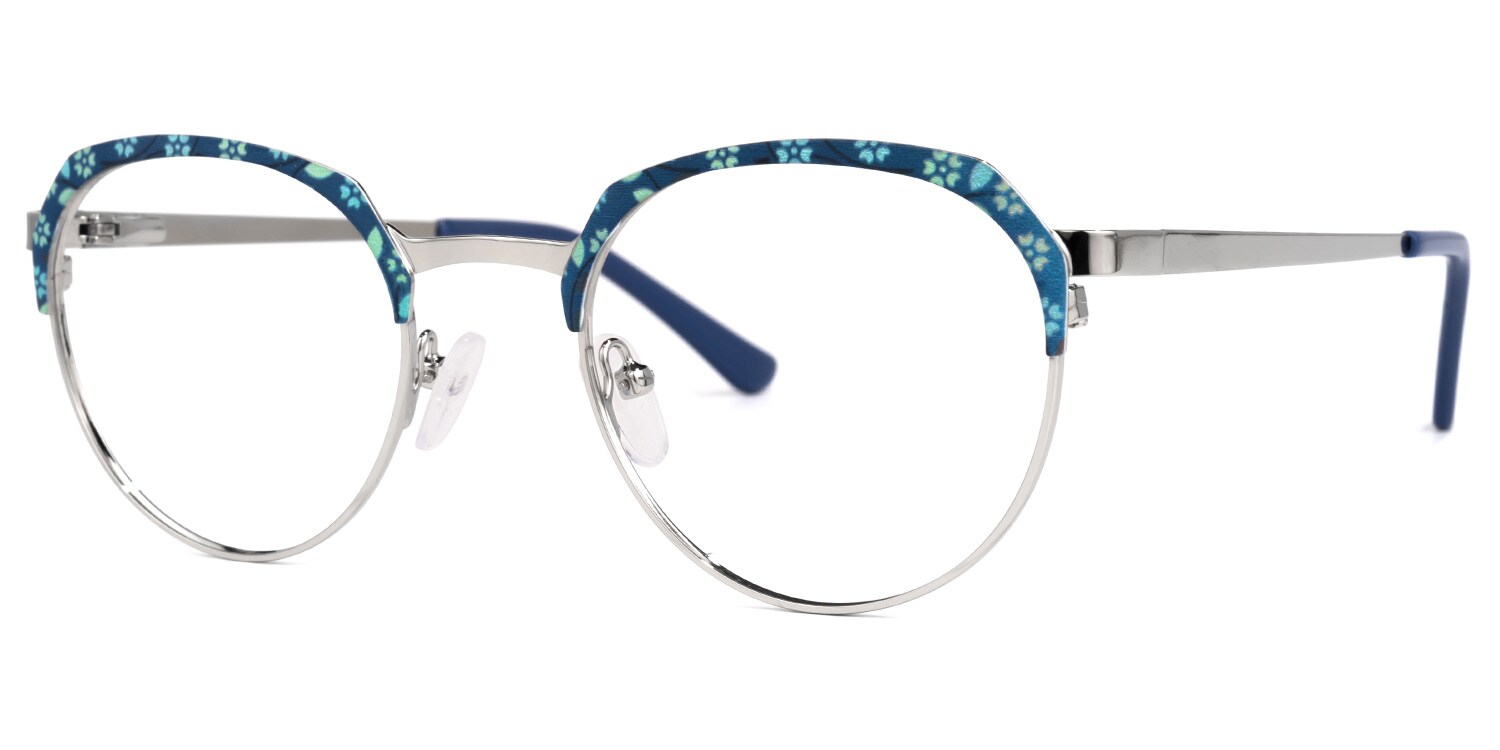 Deneal Oval Blue Glasses | Zeelool Glasses