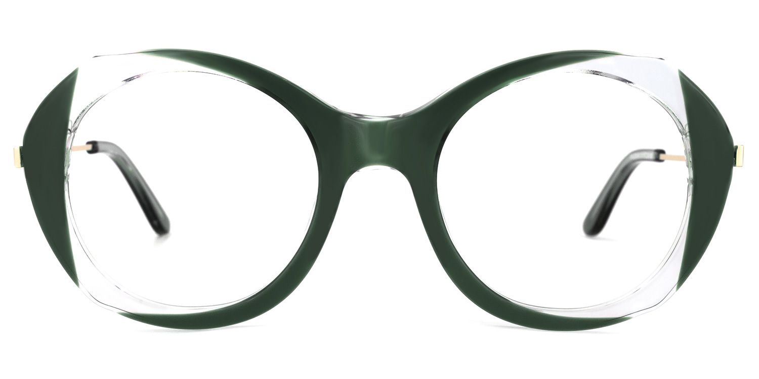 Gonzaga Round Dark-Green Glasses | Zeelool Glasses