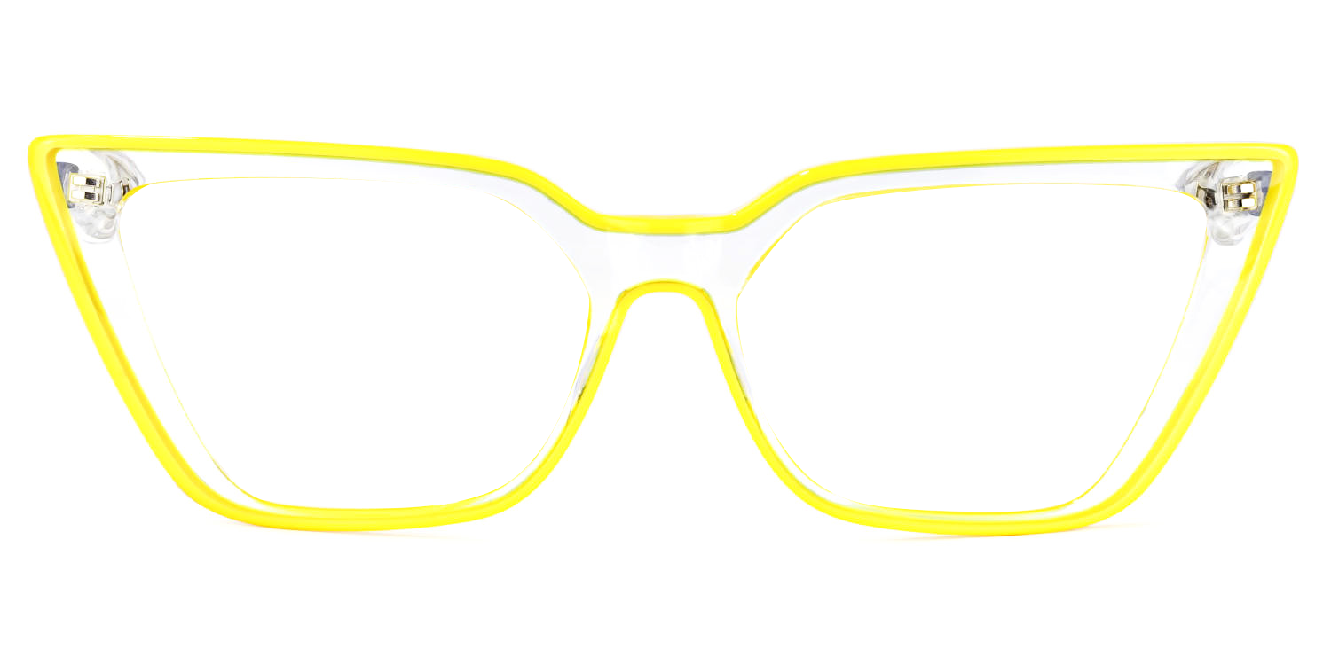 Cyber Eyeglasses, Yosef Clear Yellow Glasses Frames