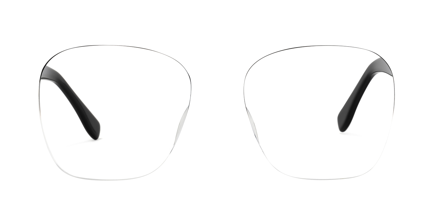 Xion Square Black-Crystal Eyeglasses and Ombre Frames