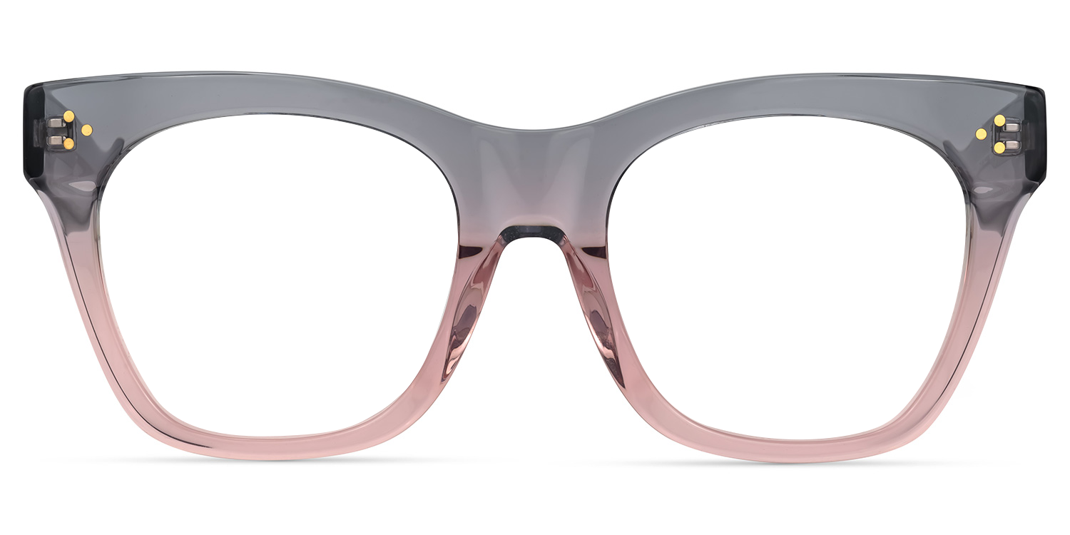 Tandy Rectangle Gray Eyeglasses and Two-Tone Frames